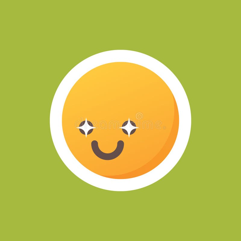 Emoticon with Twinkle in Eyes. Vector Illustration Decorative Design ...