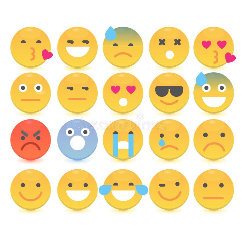 Emoticon Vector Illustration. Emoticon Set. Stock Vector - Illustration ...