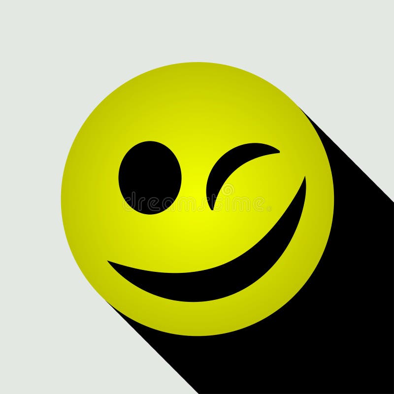 Emoticon winking icon stock vector. Illustration of wink - 77794857