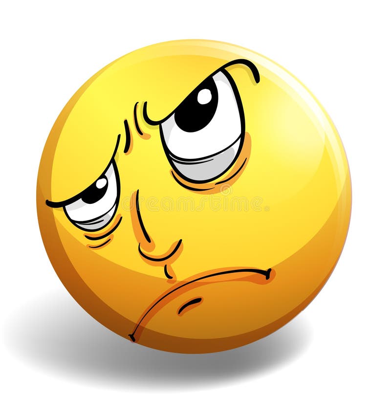 Gloomy emoticon stock vector. Illustration of hurt, eyes - 187292576