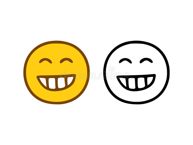 Emoticono De Risa En Estilo Doodle Stock de ilustración - Ilustración ...