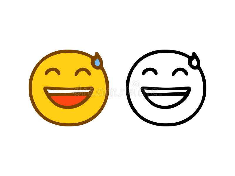 Emoticono De Risa En Estilo Doodle Stock de ilustración - Ilustración ...