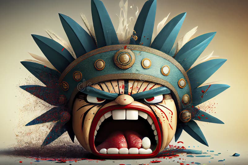 Emoticono Enojado Con Casco De Carnaval Stock de ilustración ...