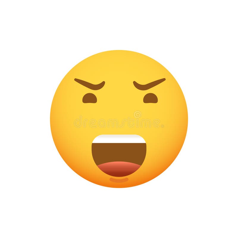 Emoticono Smiley Con Cara Enfadada. Icono Del Emoticono Vector ...
