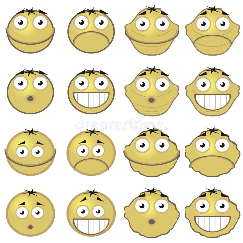 Emoticons stock vector. Illustration of doubt, emoticon - 5492021