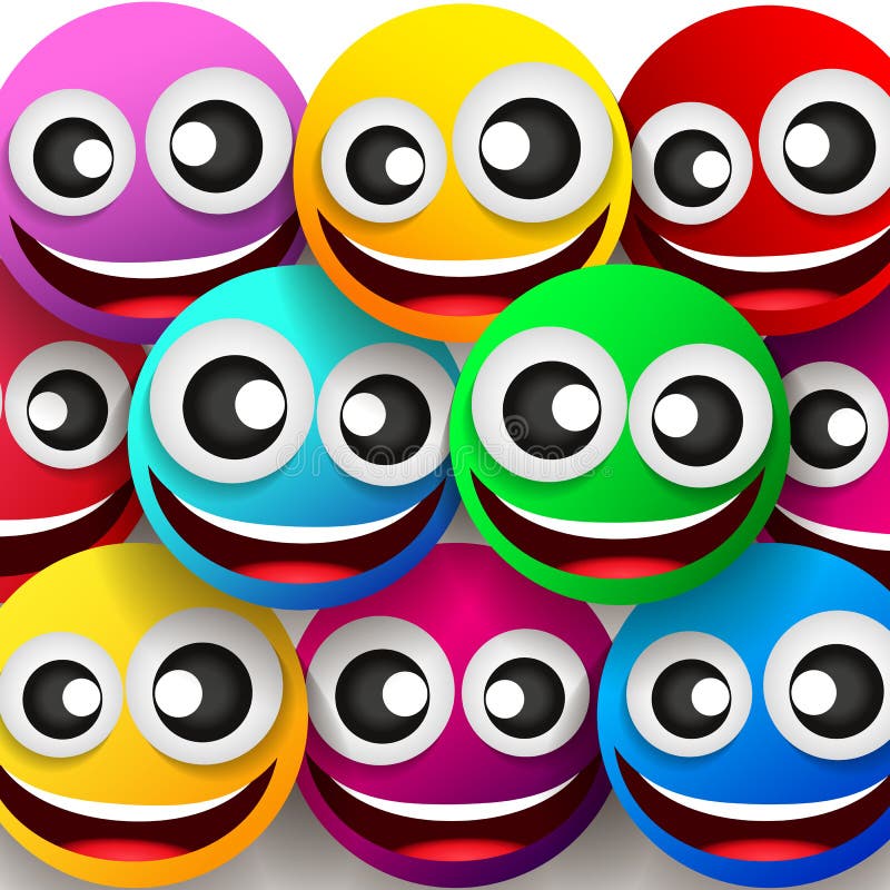 Emoticons colorful smile stock vector. Illustration of character - 80444644