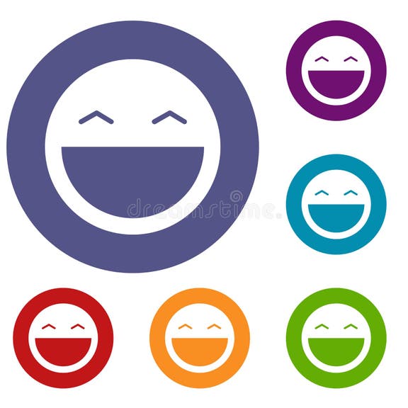 Emoticons De Riso Ajustados Ilustração do Vetor - Ilustração de sinal ...