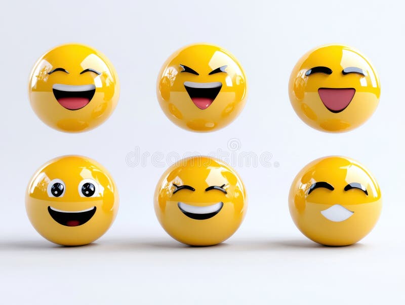 Set Yellow Emoticons Different Emotions Stock Photos - Free & Royalty ...