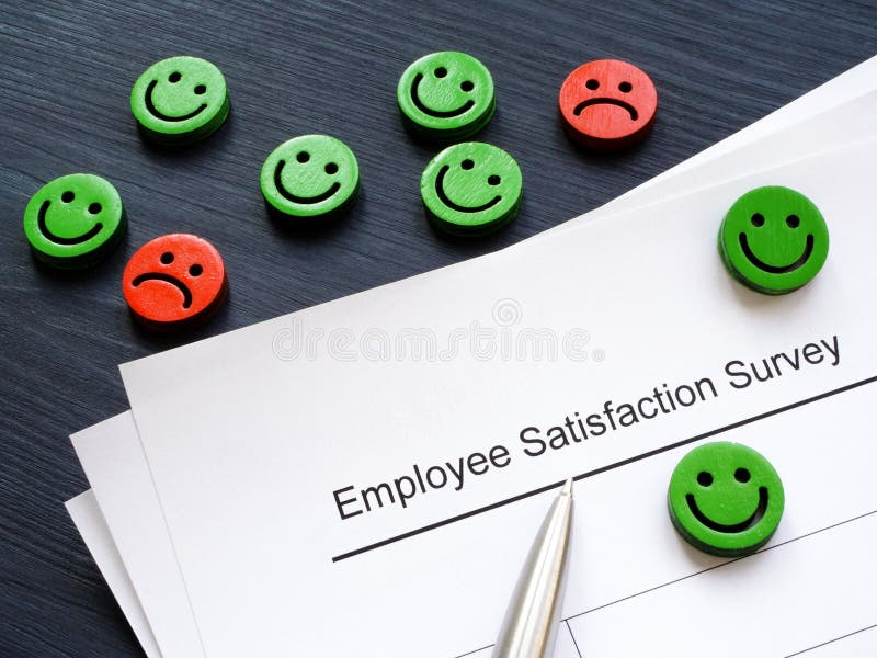 Emoticons and Employee Satisfaction Survey. Stock Photo - Image of ...