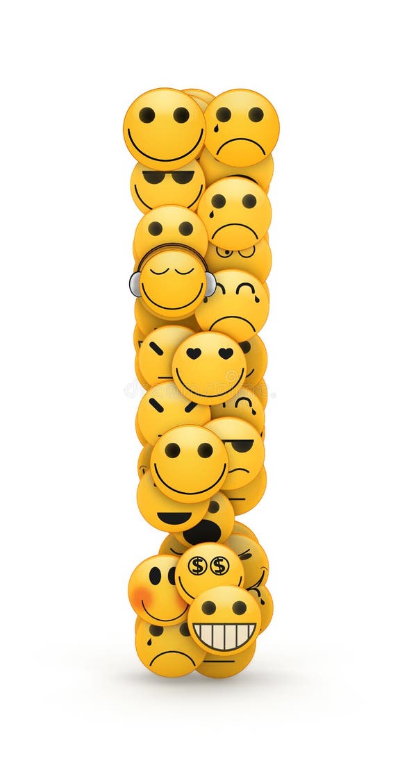 Emoticons exclamation mark stock illustration. Illustration of balling ...