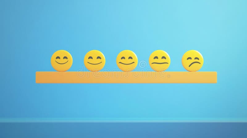 Emoticons Expressing a Range of Feelings on a Colorful Background in a ...