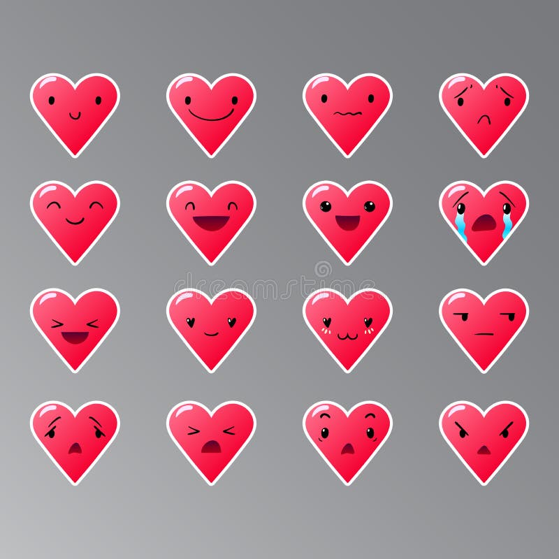 Emoticons Heart Gradient 6 stock vector. Illustration of vector - 146165423