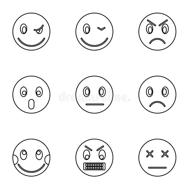 Emoticons Outline Stock Illustrations – 1,540 Emoticons Outline Stock ...