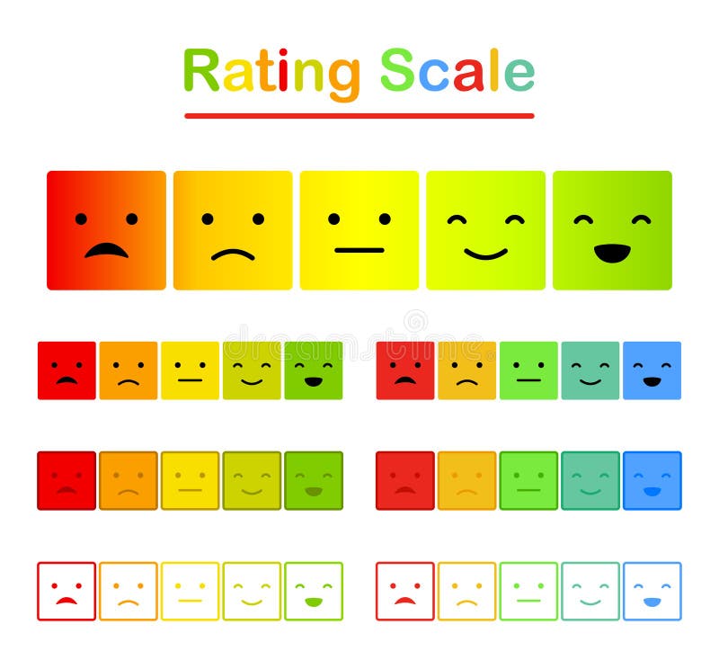 Emoticons mood scale stock vector. Illustration of color - 137658408