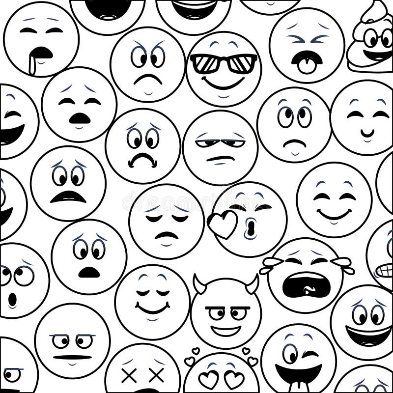 Emoticons Black White Stock Illustrations – 2,258 Emoticons Black White ...