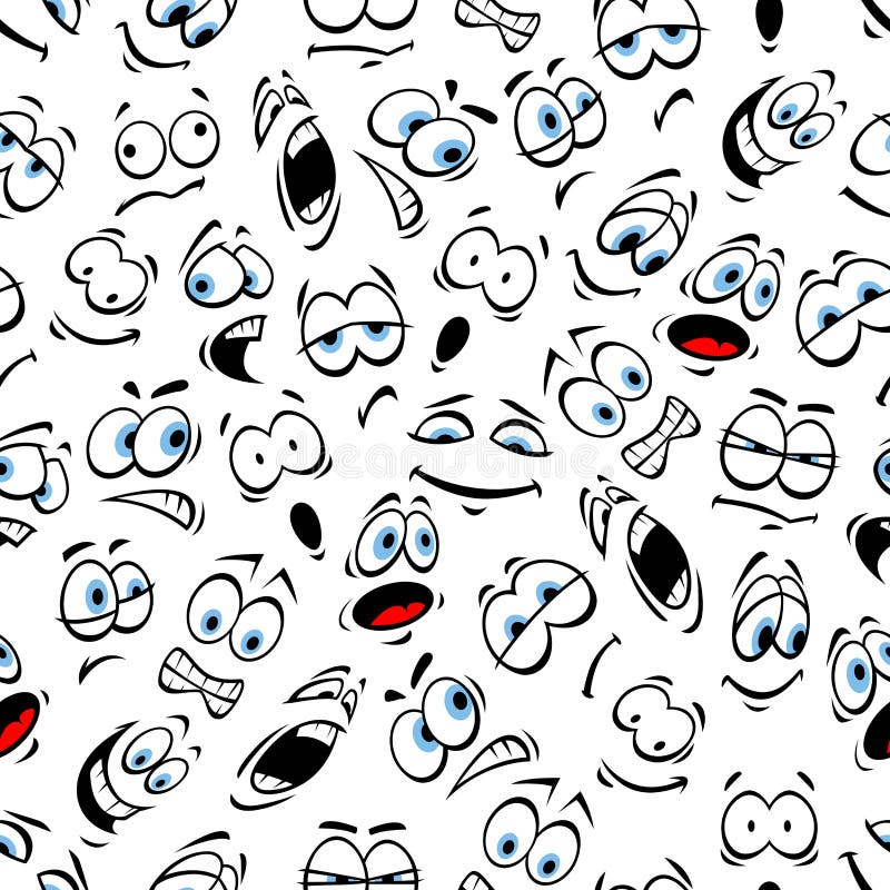 Emoticons Pattern of Human Face Emotions Stock Vector - Illustration of ...