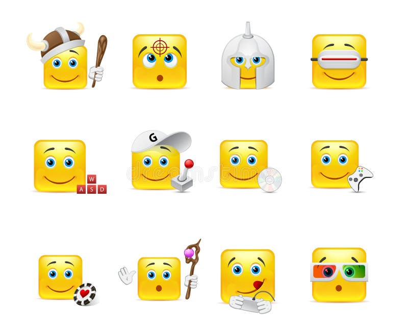 Emoticons that play stock illustration. Illustration of face - 54103744