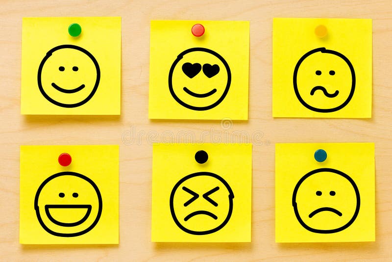 Emoticons Postit Notes Collection Stock Photo - Image of heart ...