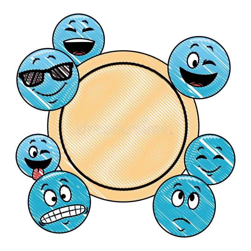 Emoticons Frame Concept Scribble Stock Vector - Illustration of ...
