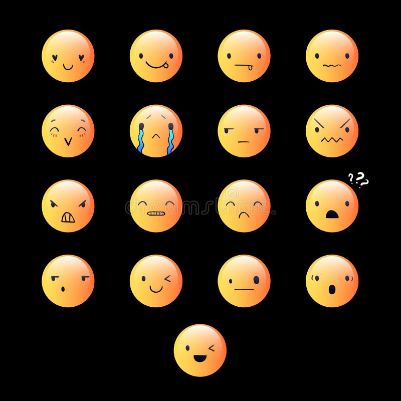 Various Round Emotions Stock Illustrations – 295 Various Round Emotions ...