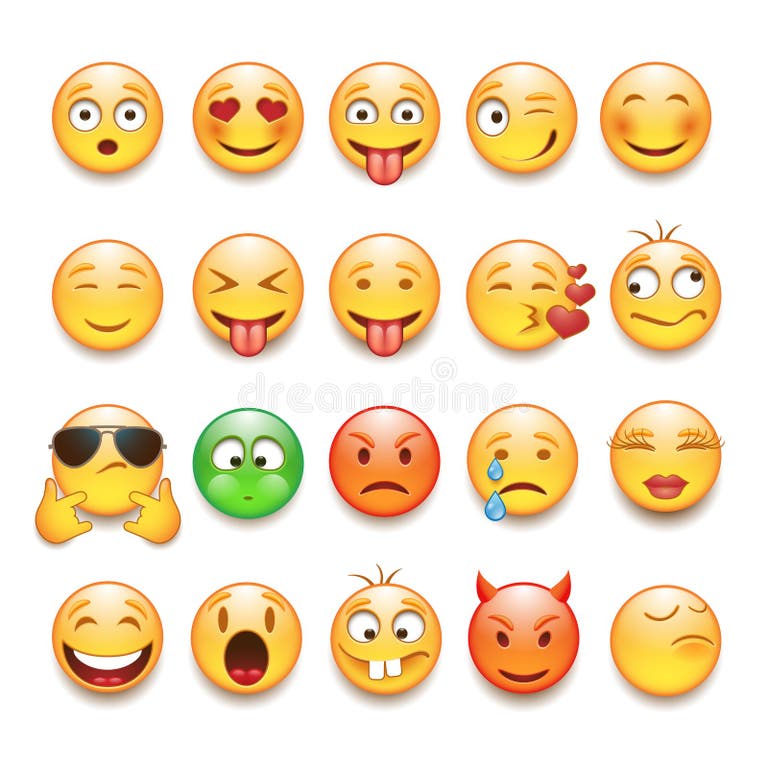 Emoticons set stock vector. Illustration of funny, joke - 68521045