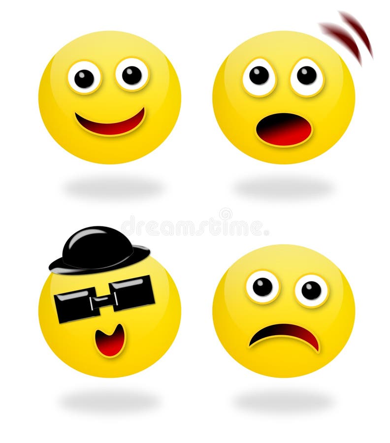 Emoticons and Their Feelings Stock Illustration - Illustration of ...