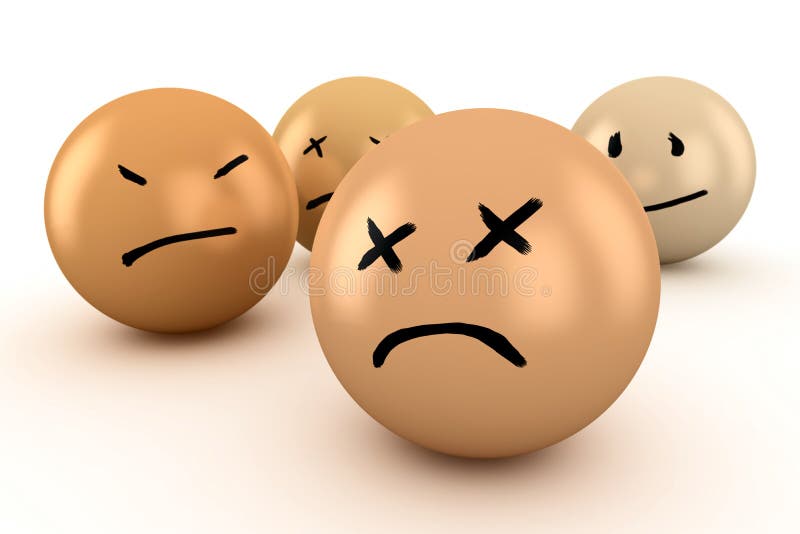 Gelukkige En Droevige Smileys Toont Emoties Stock Illustratie ...