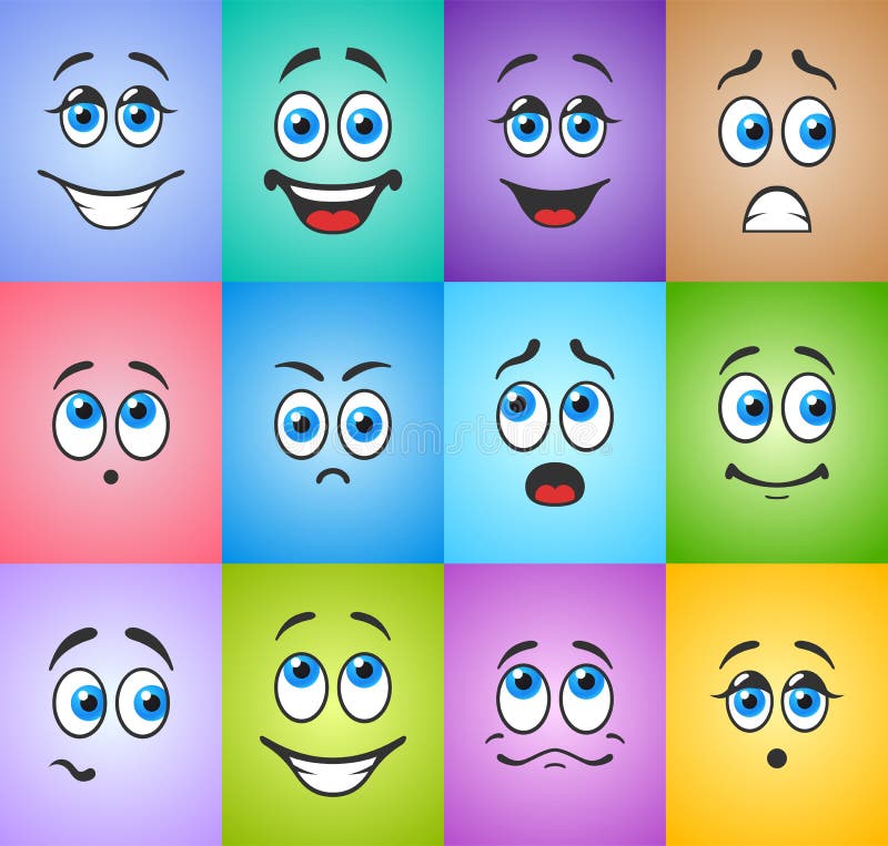 Emoties met ogen vector illustratie. Illustration of pictogrammen ...