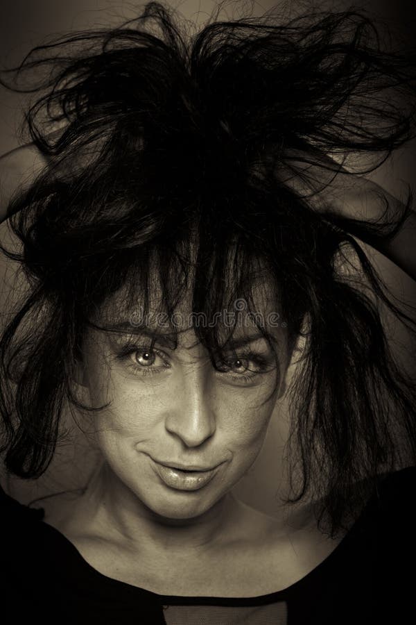 Emotion Expression Dark Girl Face Stock Image - Image of beautiful ...