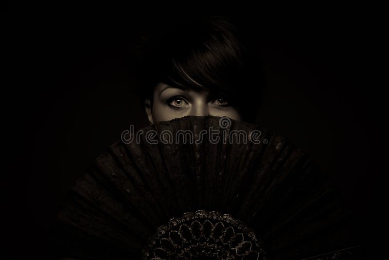 Emotion Expression Dark Girl Face Stock Photo - Image of gothic, girl ...