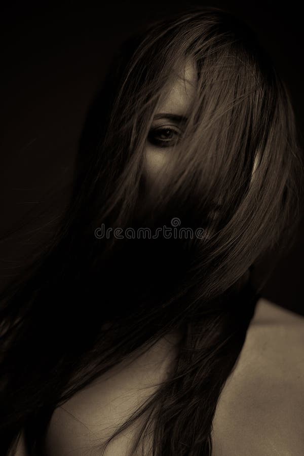 Emotion Expression Dark Girl Face Stock Photo - Image of black ...