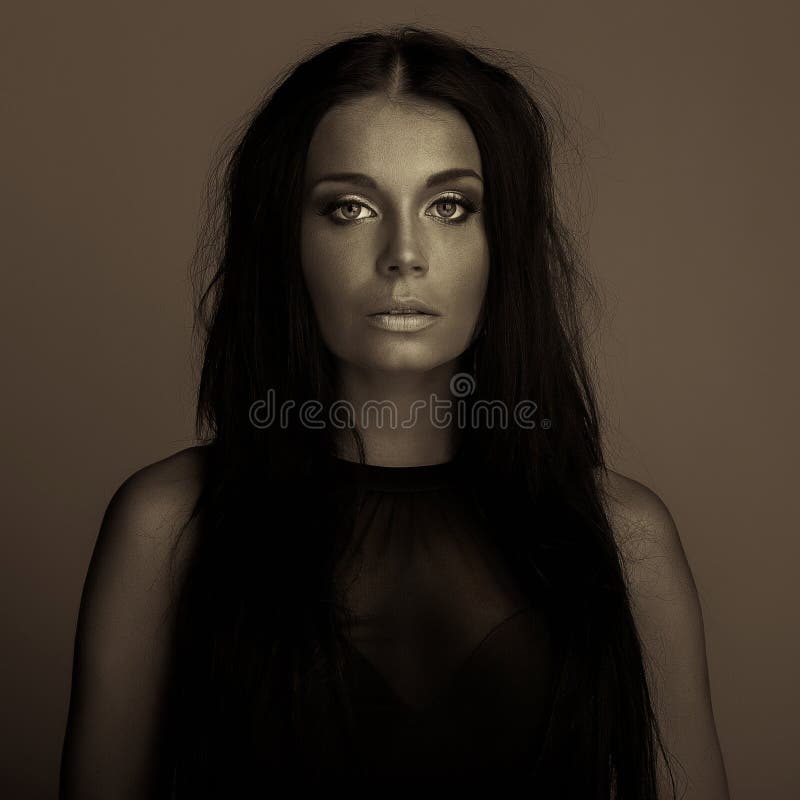 Emotion Expression Dark Girl Face Stock Photo - Image of gothic, girl ...