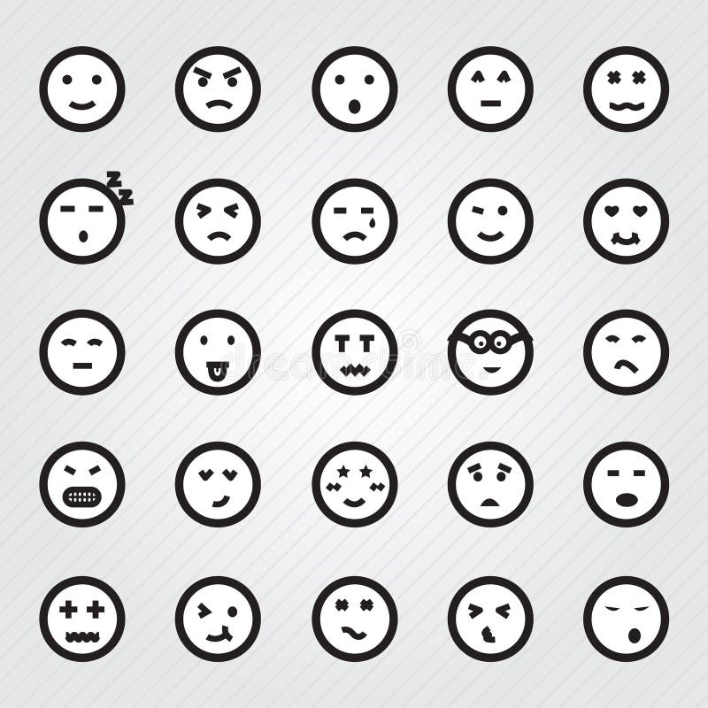 Emotion Faces Icons Collection Stock Illustration - Illustration of ...