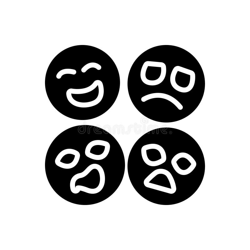 Black Solid Icon for Emotion, Feeling and Sense Stock Vector ...