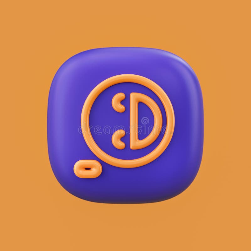 Emotion Icon, Laugh 3D Icon on a Rounded Button Shape, Outline Emoji ...