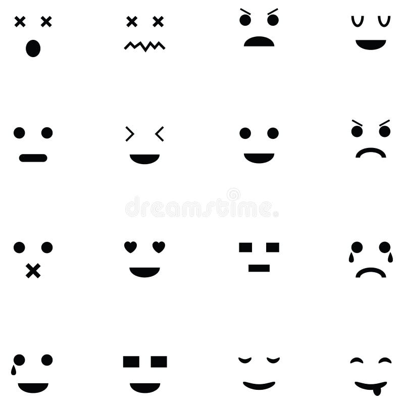 Emotion icon set stock vector. Illustration of vector - 107348154