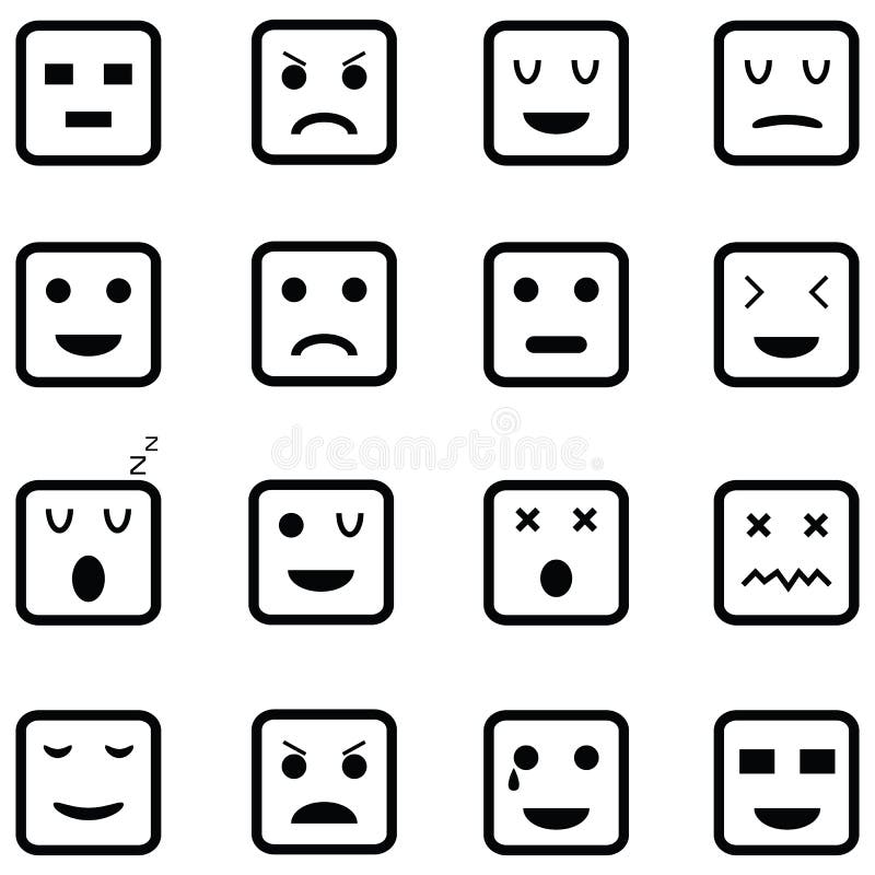 Emotion icon set stock vector. Illustration of vector - 107348213