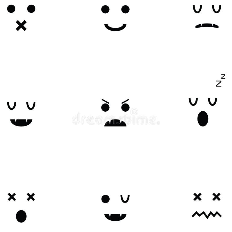 Emotion icon set stock vector. Illustration of face - 120767667
