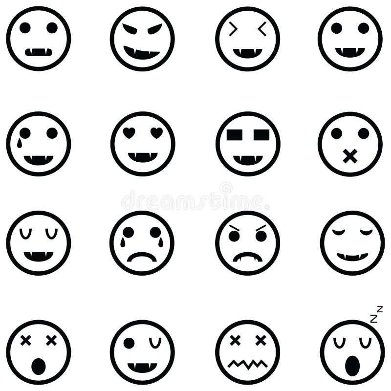 Emotion icon set stock vector. Illustration of cheerful - 120767671