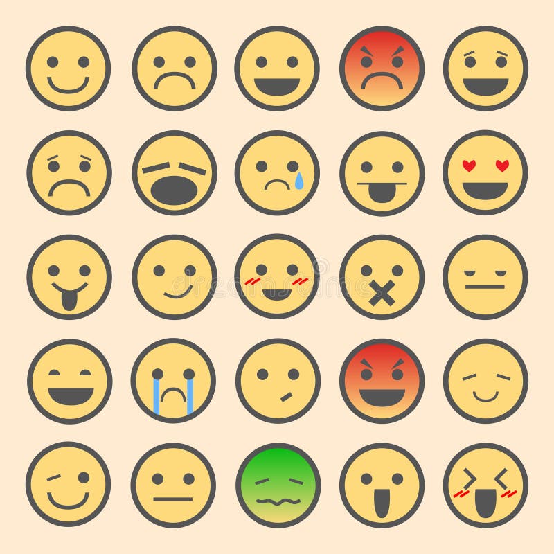 Emotion Icon Set stock vector. Illustration of smile - 67382509