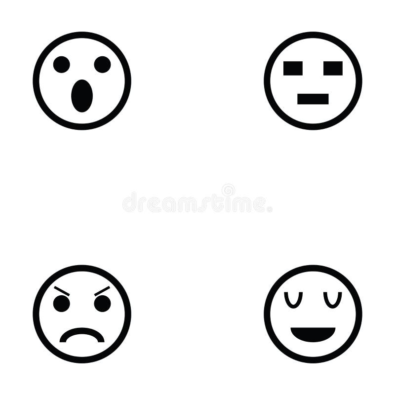 Emotion icon set stock vector. Illustration of smile - 107348225