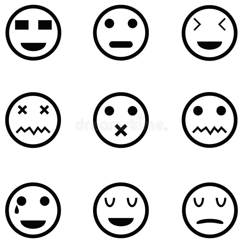 Emotion icon set stock vector. Illustration of person - 107348380