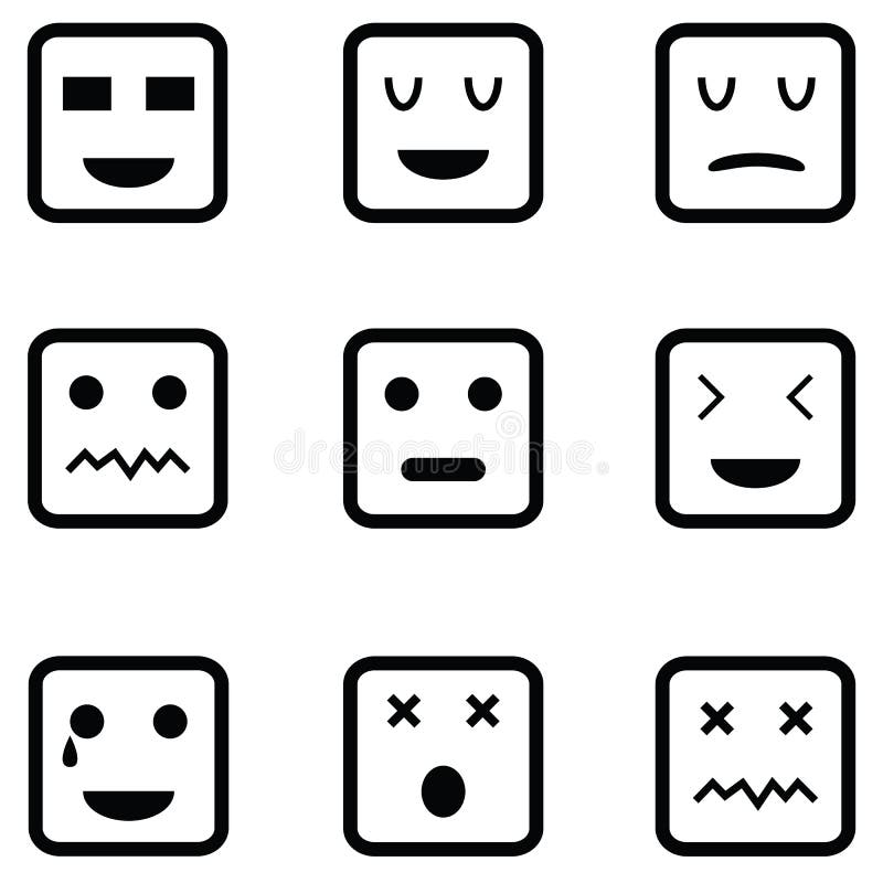 Emotion icon set stock vector. Illustration of white - 107348382