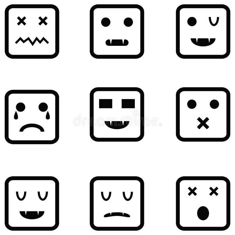 Emotion icon set stock vector. Illustration of sadness - 120767622