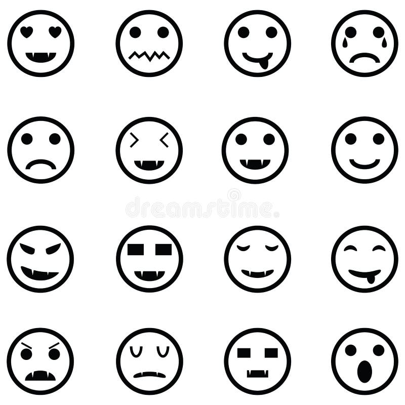 Emotion icon set stock vector. Illustration of emoticon - 120767666