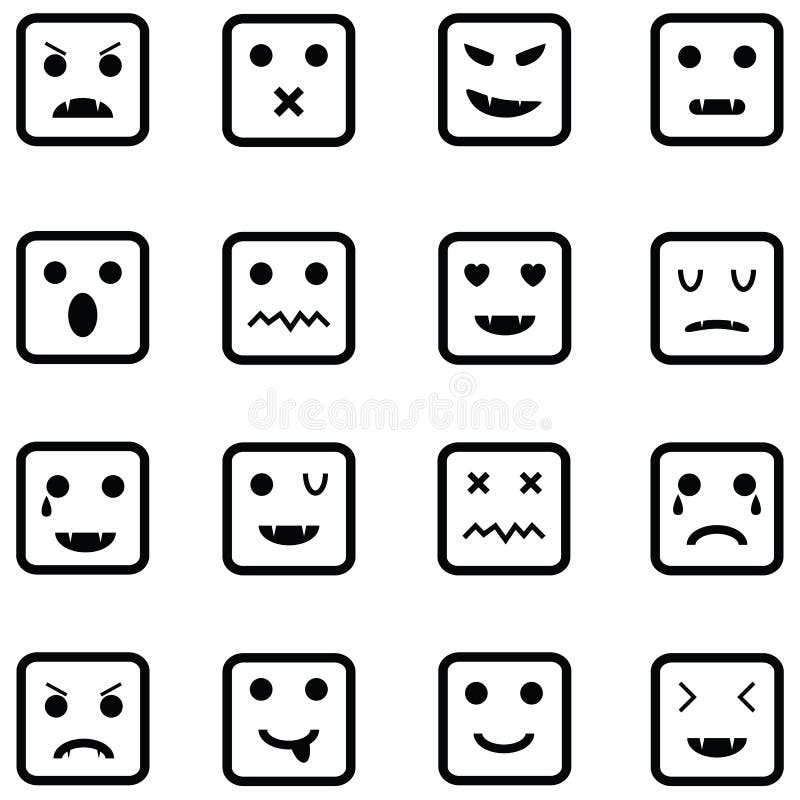 Emotion icon set stock vector. Illustration of people - 120767705