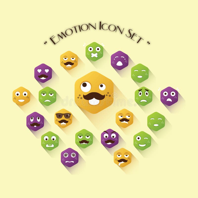 Emotion Icon Set. Vector Illustration Decorative Design Stock Vector ...
