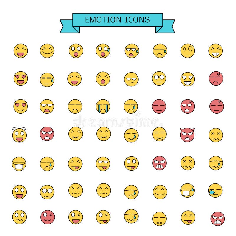 Emotion icons stock vector. Illustration of cheerful - 77075498
