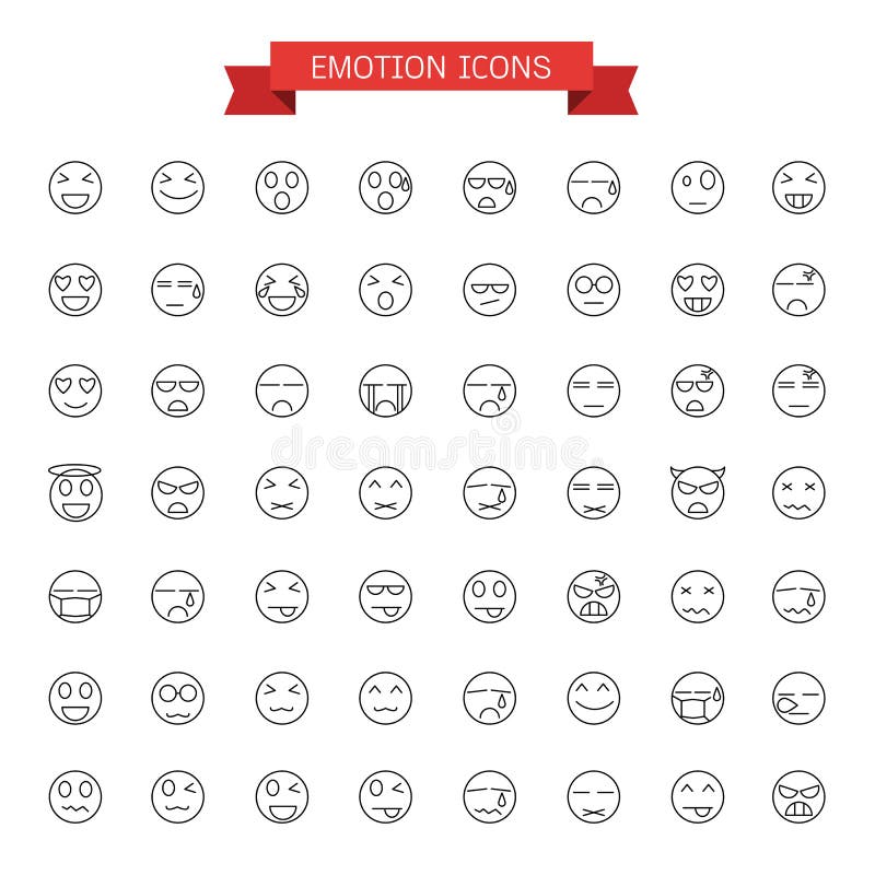 Emotion icons stock vector. Illustration of disappointed - 77085735