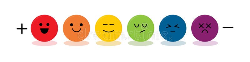 Emotion Levels on Scale of Different Faces Icon Stock Vector ...